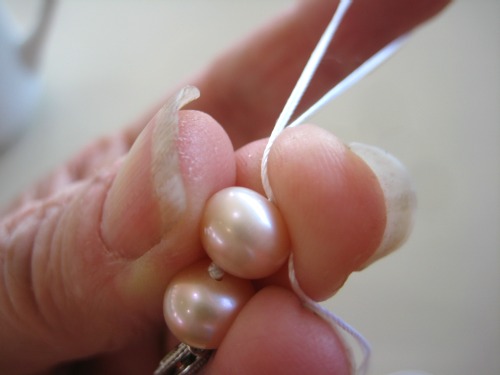 Learn how to knot pearls or restring pearls...yes, it's possible!